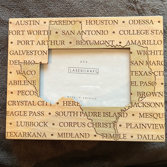 Lasercraft | Other | Frame With Texas Cities Frame Size 7 2 X 9 12 ...